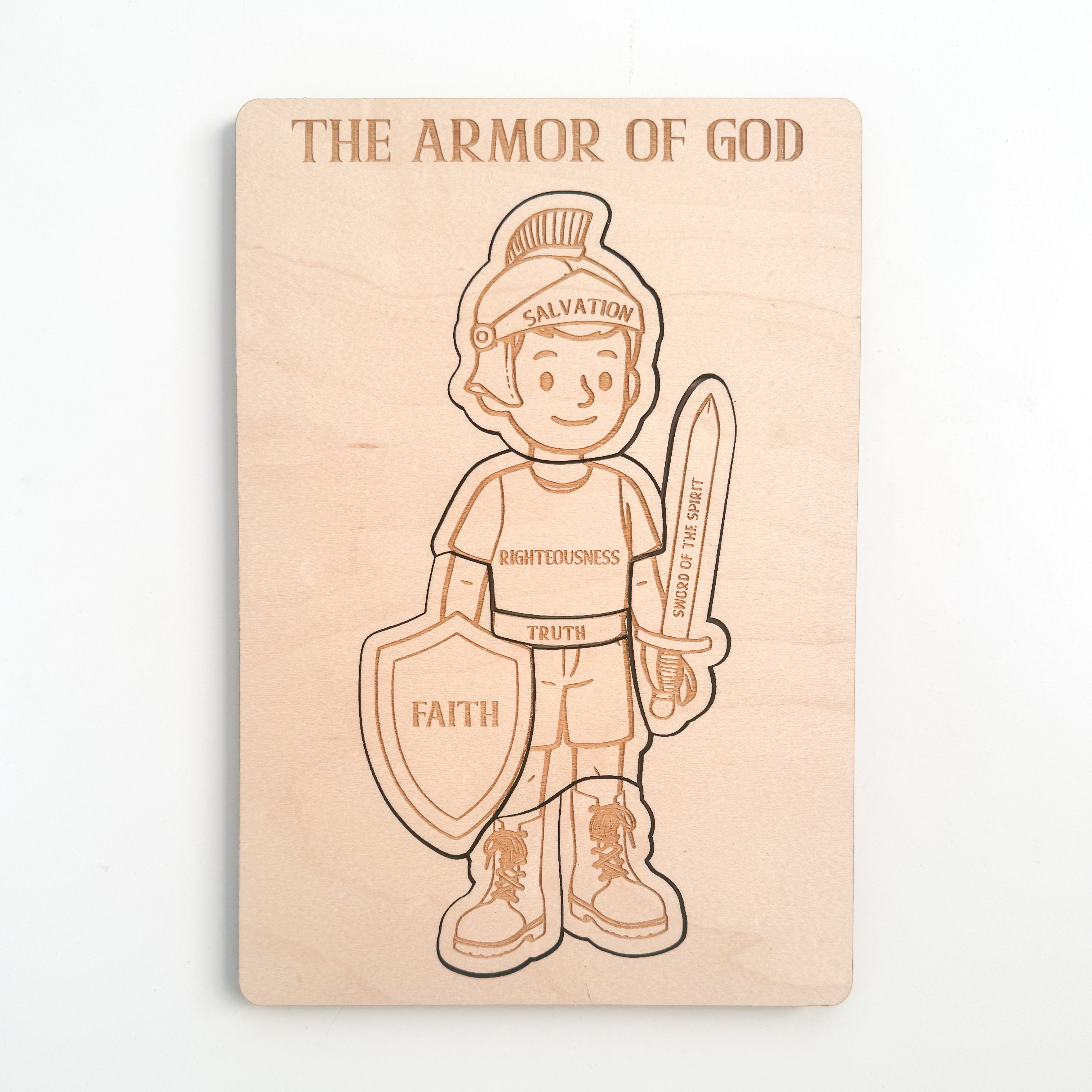 Armor of God Board Puzzle | Laser Engraved Wooden Armor of God Puzzle ...